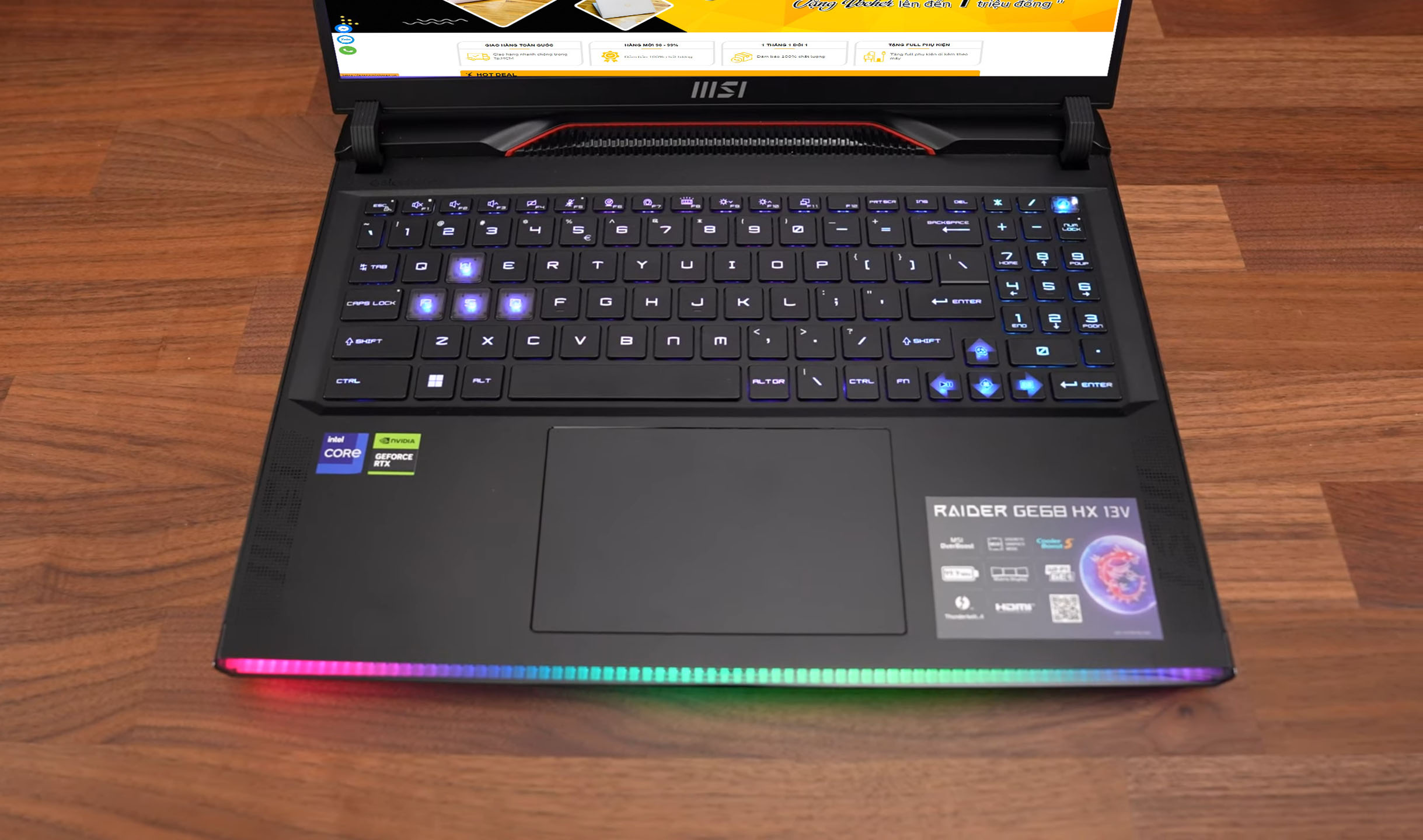 LAPTOP MSI RAIDER GE68HX 13V i7 13700HX RAM 32GB SSD 2TB NVIDIA RTX4070 ...