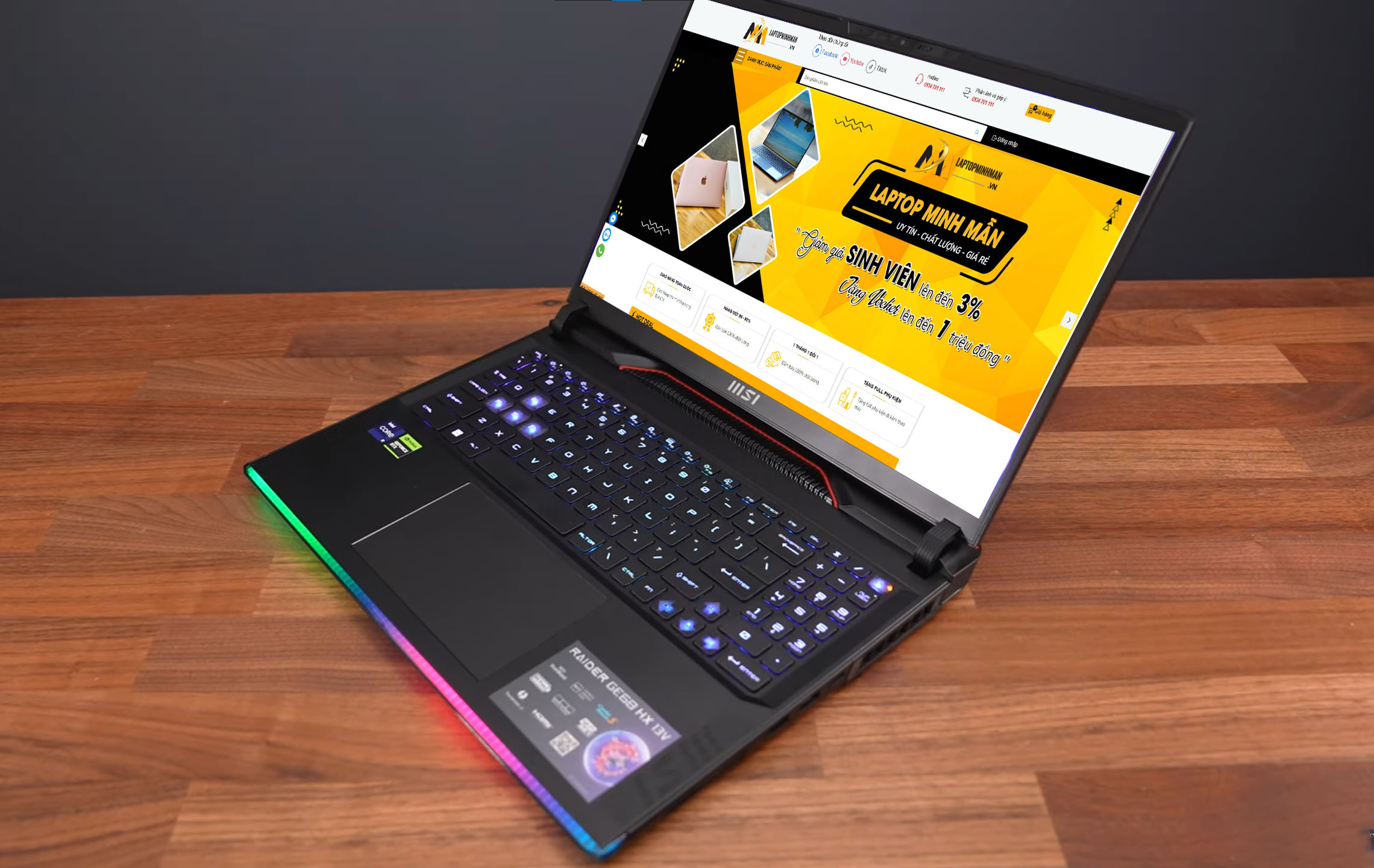 LAPTOP MSI RAIDER GE68HX 13V i7 13700HX RAM 32GB SSD 2TB NVIDIA RTX4070 ...